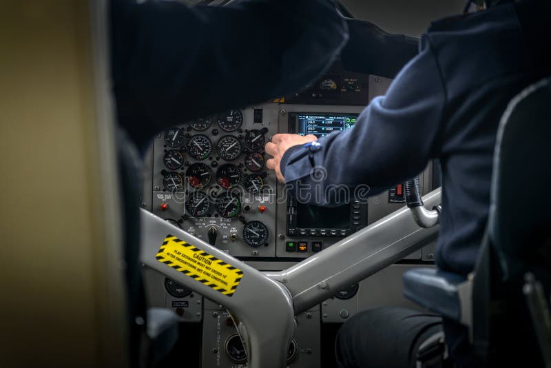 Cocpit of small plane stock photo. Image of indicator - 78860320