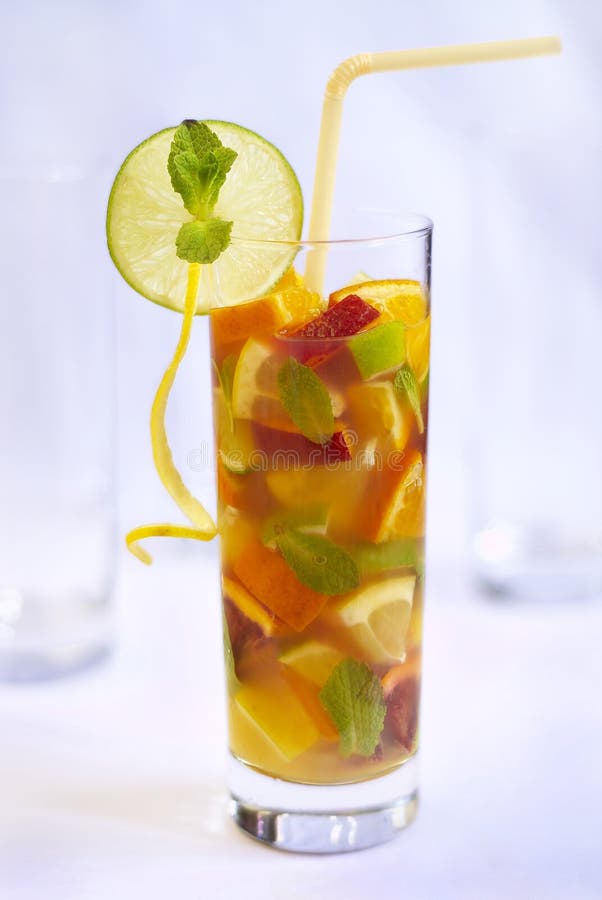 Coctail stock image. Image of yellow, citrus, leaves - 13949043