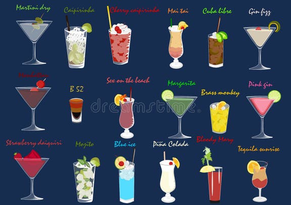 Illustration Alcohol Coctails Stock Illustrations – 266 Illustration ...