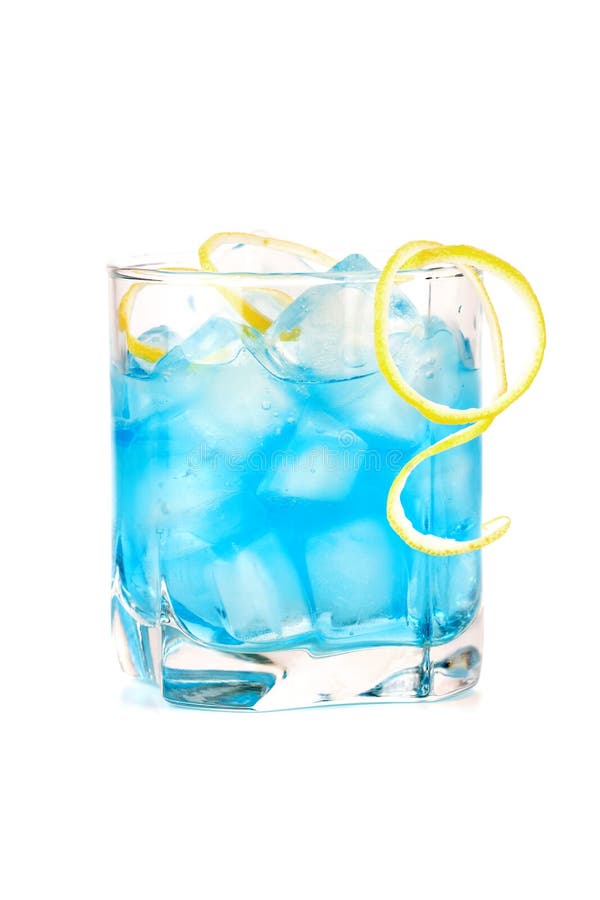 Coctel Azul Del Alcohol Con Marrasquino Imagen de archivo - Imagen de ...