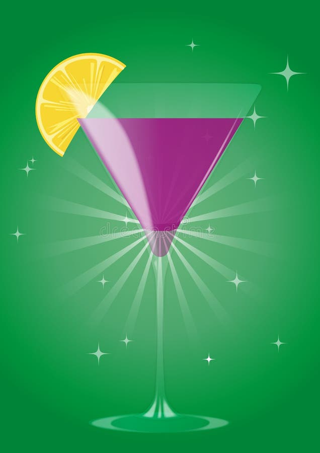 Coctel Violeta Con Resplandor Solar Ilustración del Vector ...