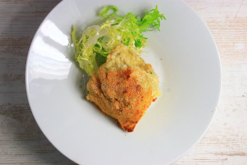 Cod Brandade and Lettuce Leaves Stock Image - Image of gourmet ...