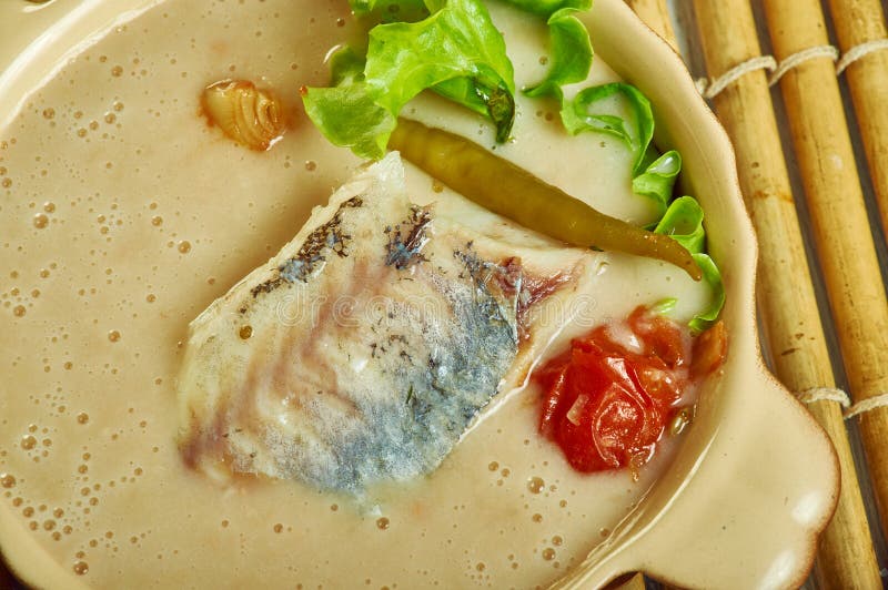 Cod with Butter Bean Colcannon Stock Photo - Image of shot, sauce ...