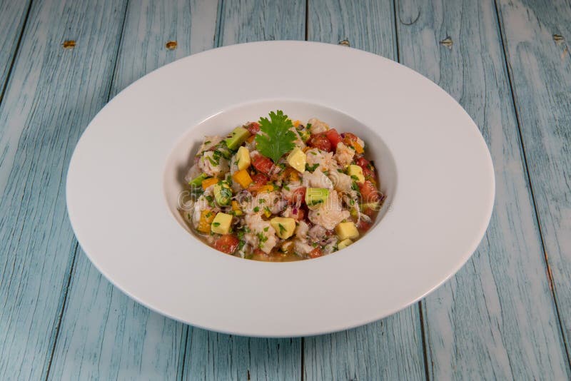 Cod Ceviche Recipe, Bread in Oil and Garlic. Stock Photo - Image of ...