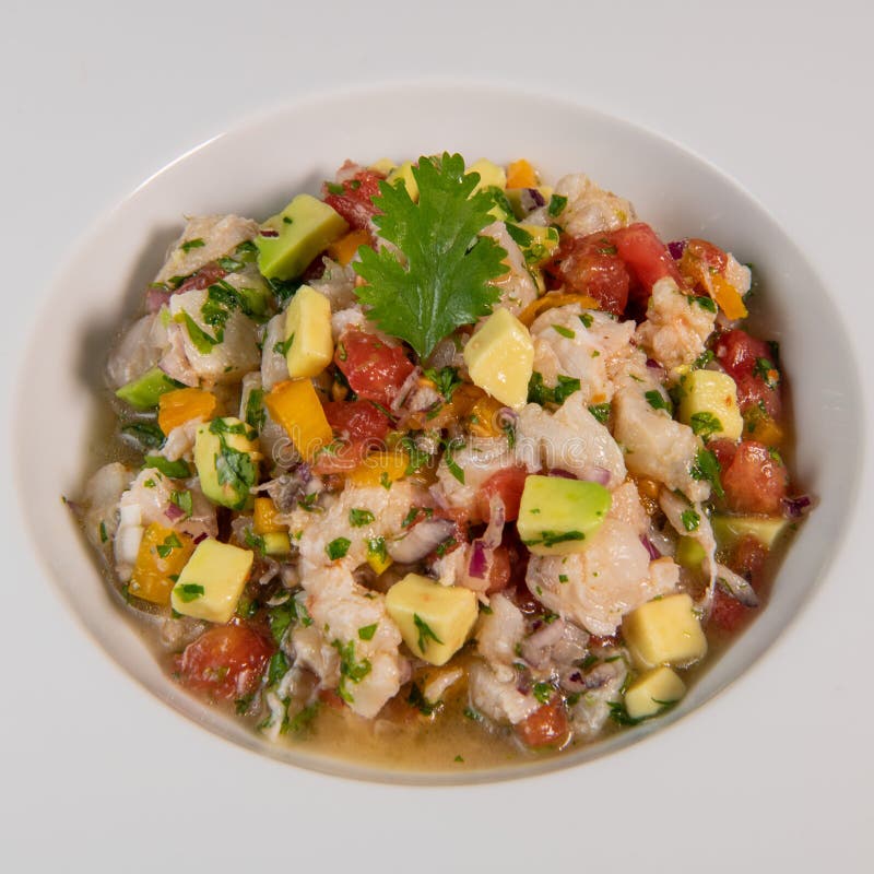 Cod Ceviche Recipe, Bread in Oil and Garlic. Stock Photo - Image of ...
