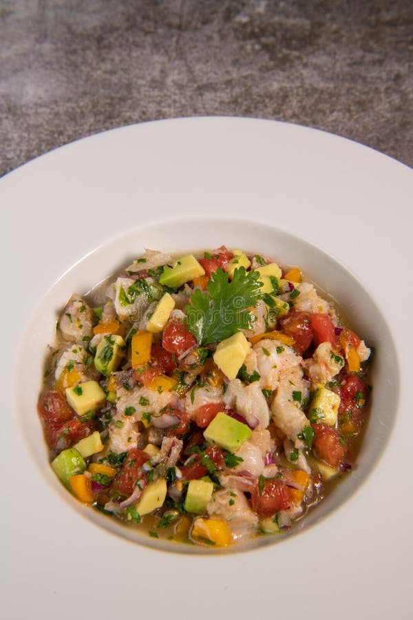 Cod Ceviche Recipe, Bread in Oil and Garlic. Stock Photo - Image of ...