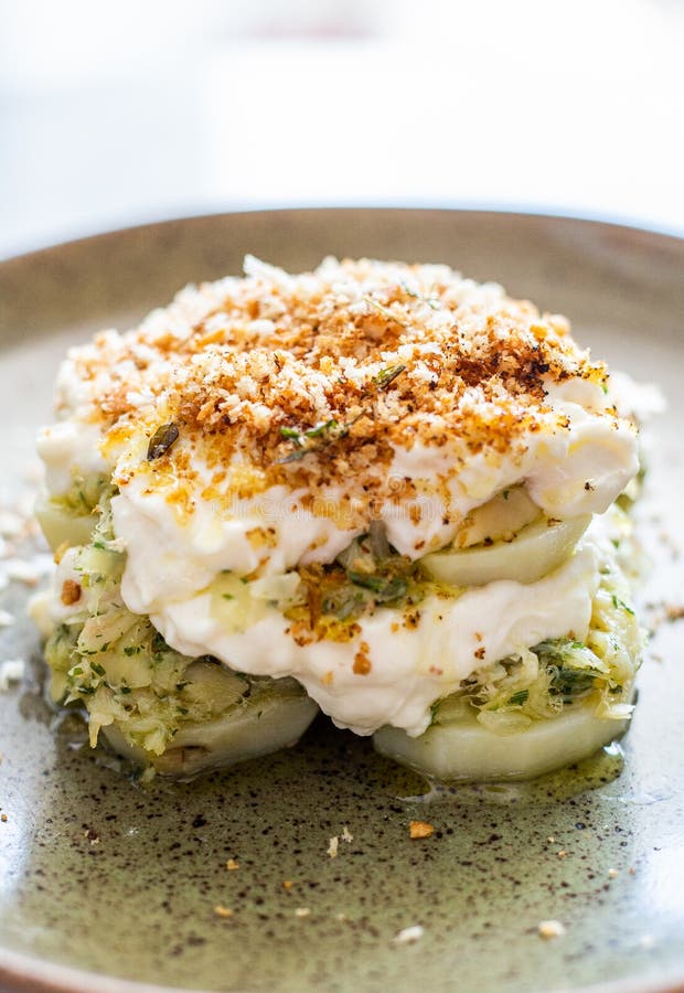 Cod Fish Dish with Cream and Potato Stock Photo - Image of spread ...