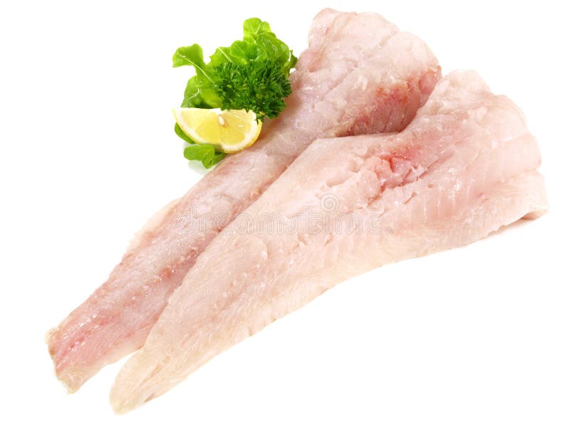 Cod Fish Fillet on white stock image. Image of background - 146826911