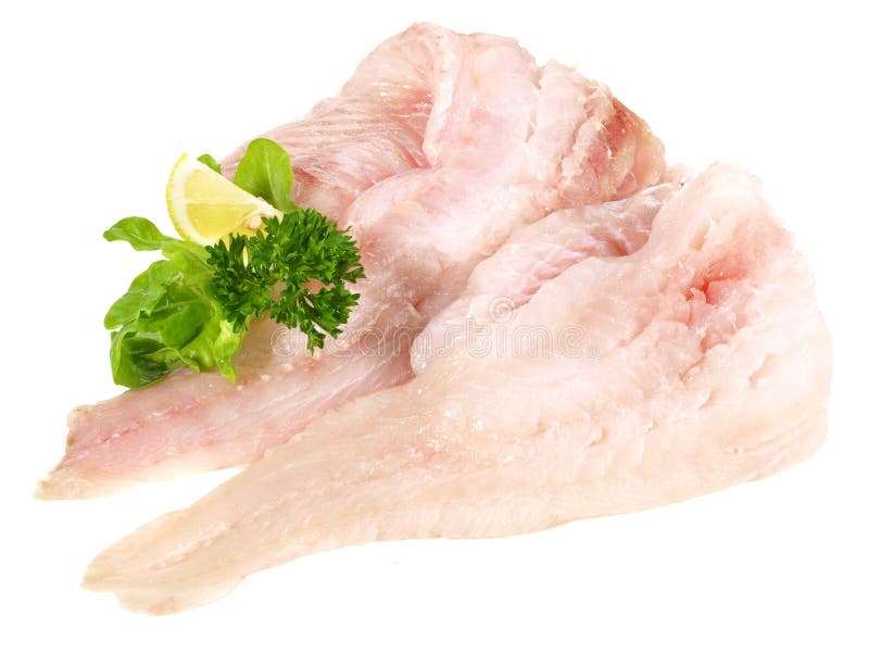 Cod Fish Fillet on white stock photo. Image of protein - 152377766