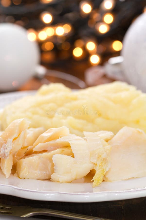 Cod Fish with Mashed Potato Stock Image - Image of herbs, delicious ...