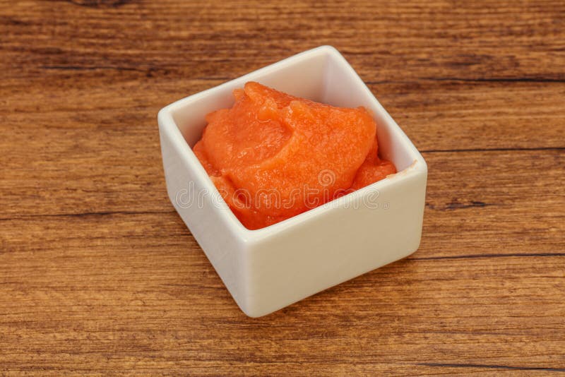 Cod fish roe in the bowl stock image. Image of food - 193438345