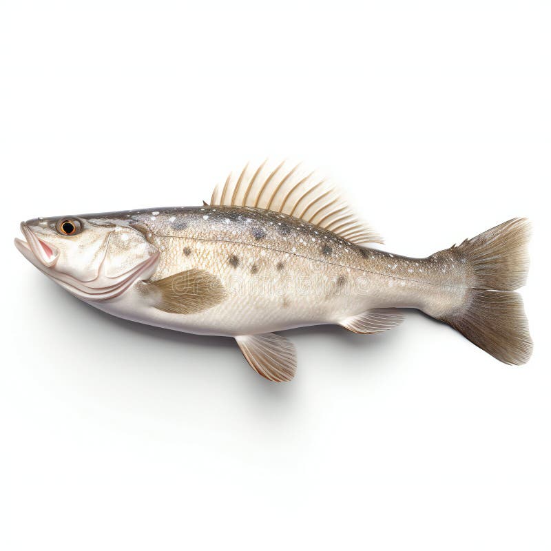 Cod Fish on White Background Stock Illustration - Illustration of ...