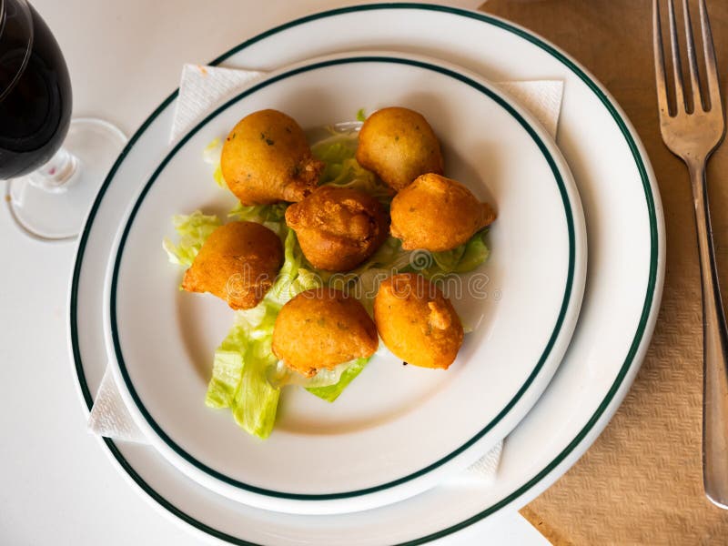 Cod Fritters. Bunoles De Bacalao Stock Image - Image of bunoles ...