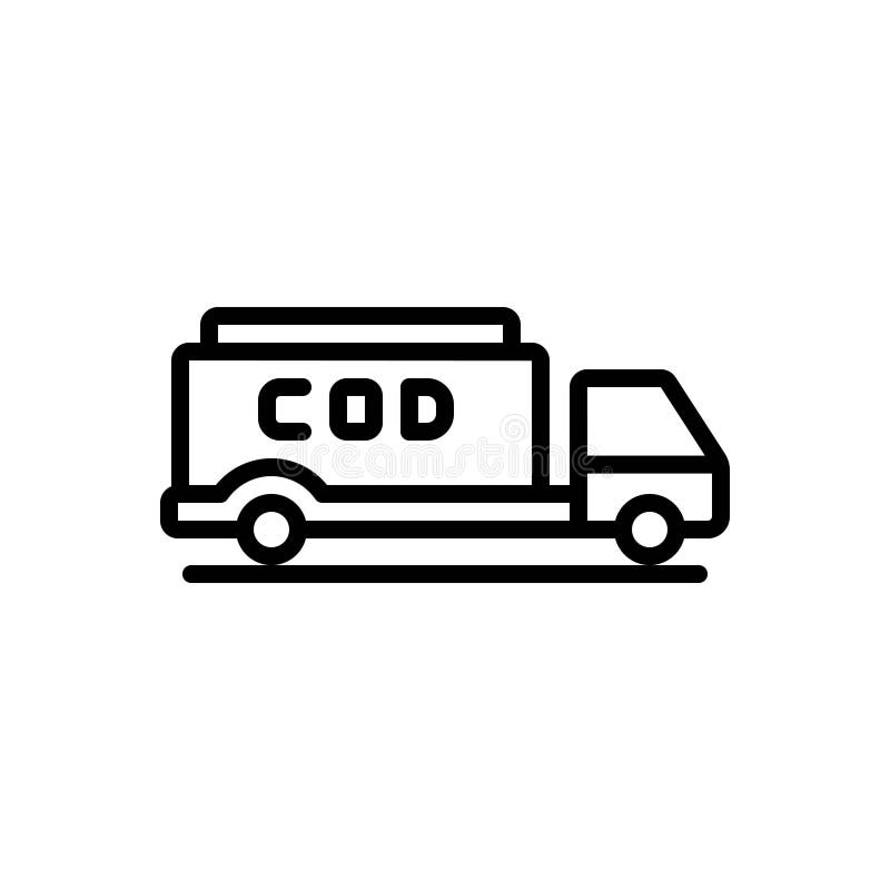 Black Line Icon for Cod, Delivery and Shipping Stock Vector ...