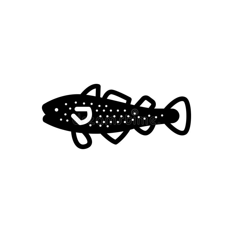 Black Solid Icon for Cod, Fish and Salmon Stock Illustration ...