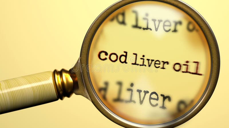 Cod Liver Oil Under Magnifying Glass. Thorough Analysis and Inspection ...