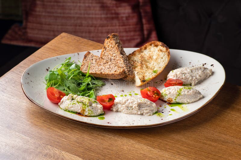 Cod Liver Pate with Brown Bread on Plate. Homemade Spread Made from Cod ...