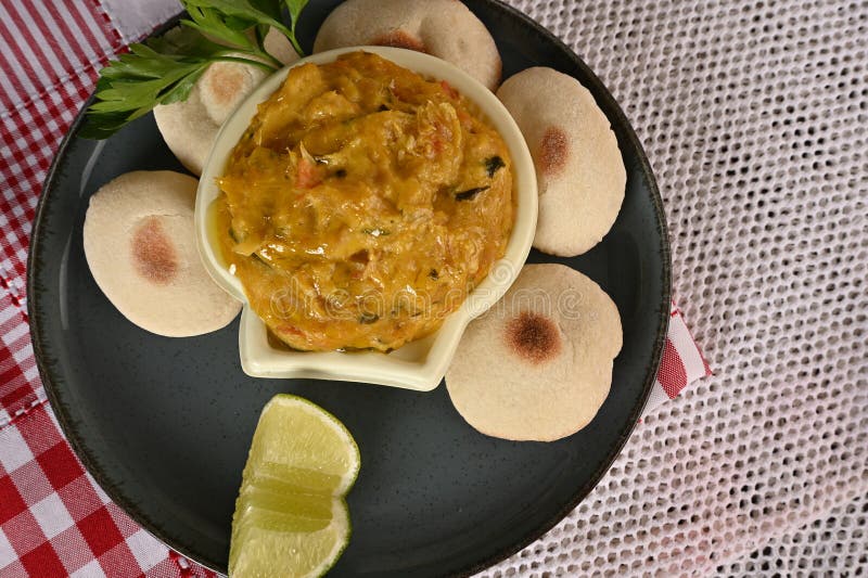 Cod Moqueca, Fish Cream with Olive Oil and Flatbread Stock Photo ...