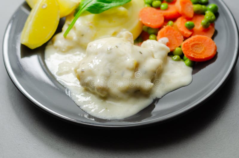 Cod Mornay, Flaky Cod with a Creamy Cheese Sauce, with Mashed Potato ...