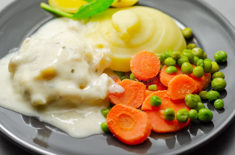 Cod Mornay, Flaky Cod with a Creamy Cheese Sauce, with Mashed Potato ...