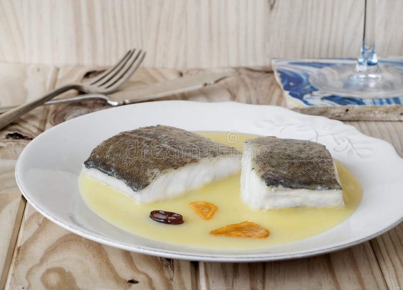 Cod with Pil Pil Sauce, Basque Cookery. Stock Photo - Image of chilli ...