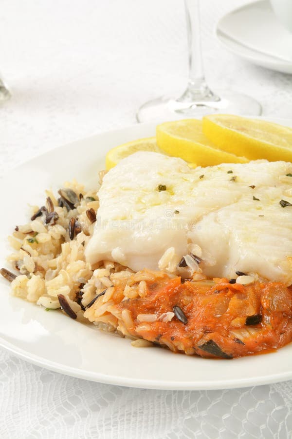 Cod Provencal stock photo. Image of supper, garlic, rice - 52723358