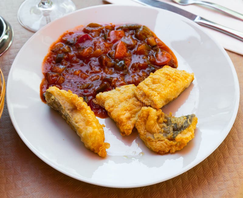 Cod Served with Ratatouille Stock Image - Image of stewed, food: 376452235