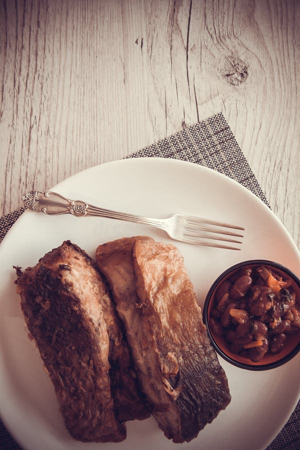 Cod steaks stock photo. Image of dining, dish, colorful - 62368786