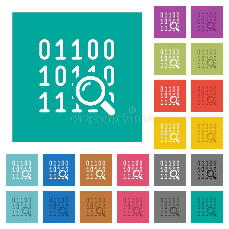 Code Analysis Square Flat Multi Colored Icons Stock Vector ...