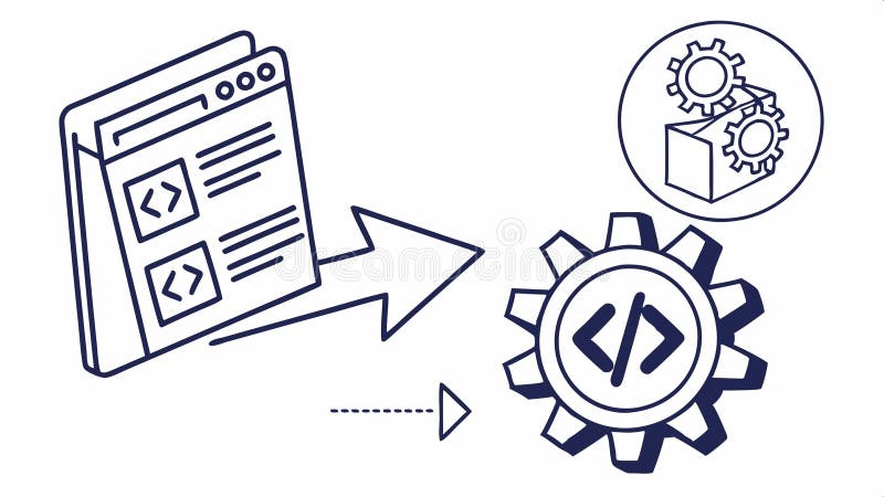 Code Arrow and Screen, Software Development and Coding Vector Design Generative AI Stock Vector ...
