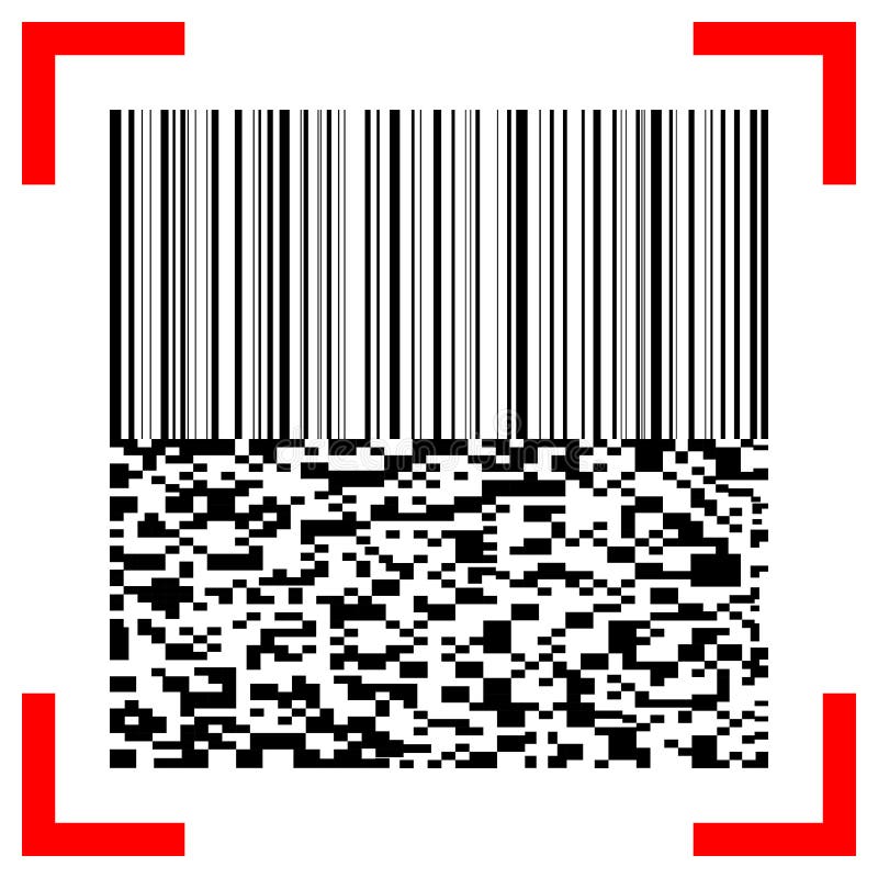 Code Barre Et Code Qr Avec Scanner Rouge Sur Illustration Vectorielle ...