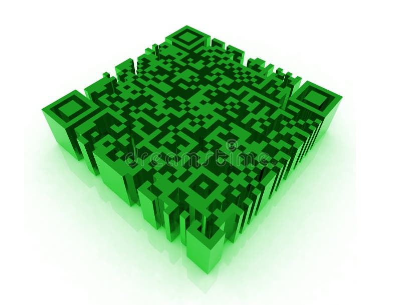 Code Barre Passe Vert Qr 3d Illustration Stock - Illustration du ...