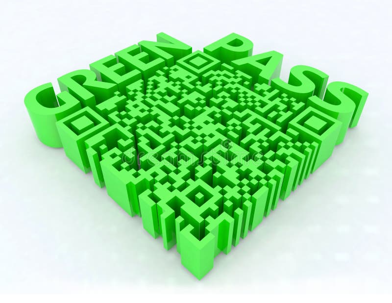 Code Barre Passe Vert Qr 3d Illustration Stock - Illustration du blocs ...