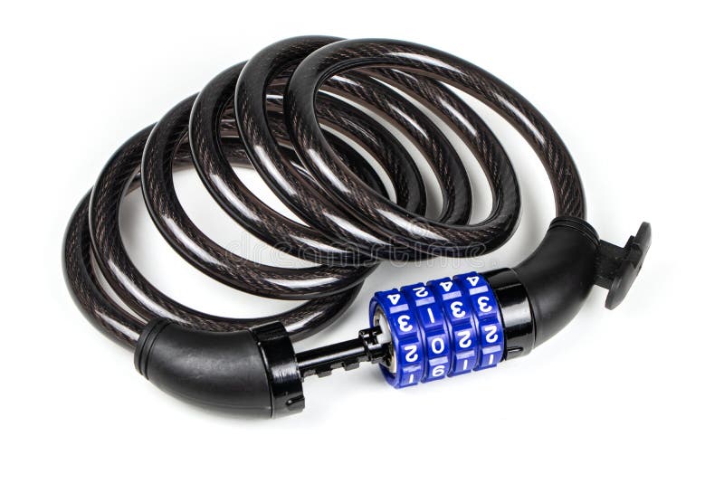 Code Bike Lock Isolated on White Background. Protects the Bike from ...