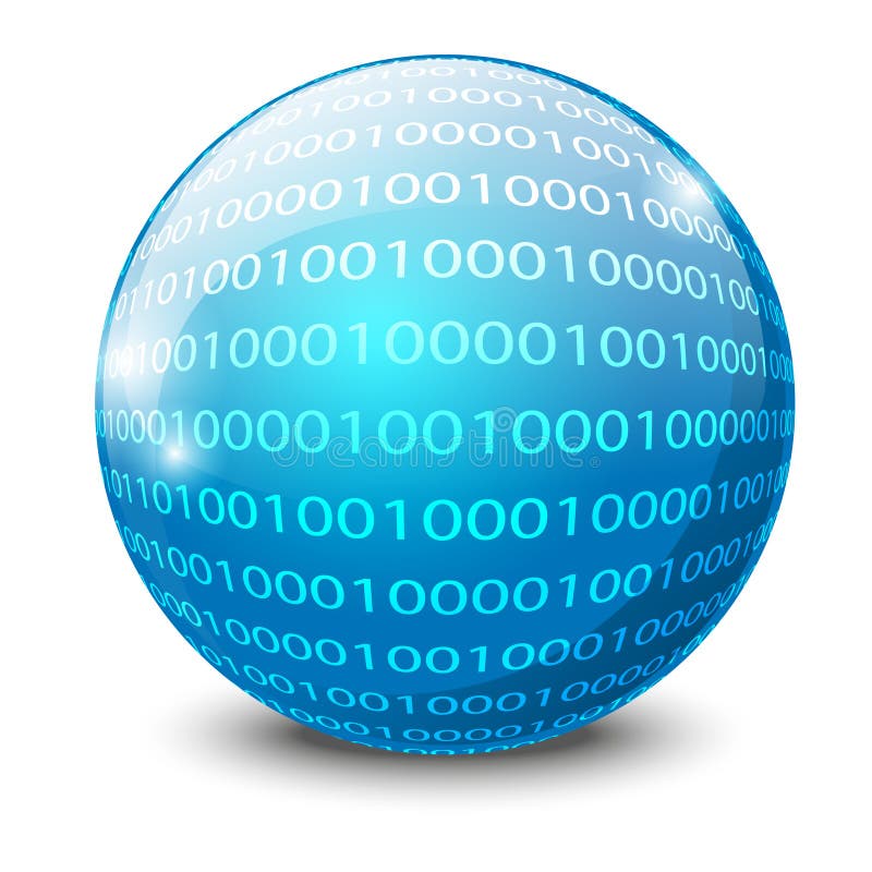 Code Binaire Sur Le Cube Bleu Numérique, Image 3d Illustration Stock ...