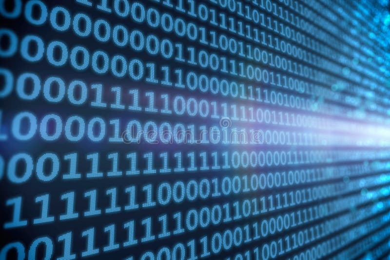 Fond Bleu Binaire De Matrice De Datastream Photo stock - Image du ...