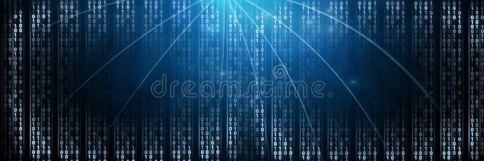 Code Binary Interface and Blue Background Stock Illustration - Illustration of lines, bright ...