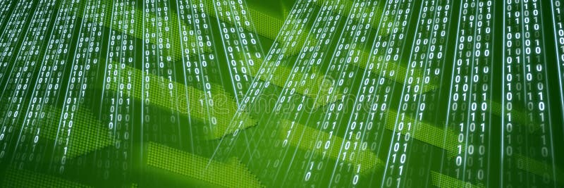 Code Binary Interface and Green Background Stock Illustration ...