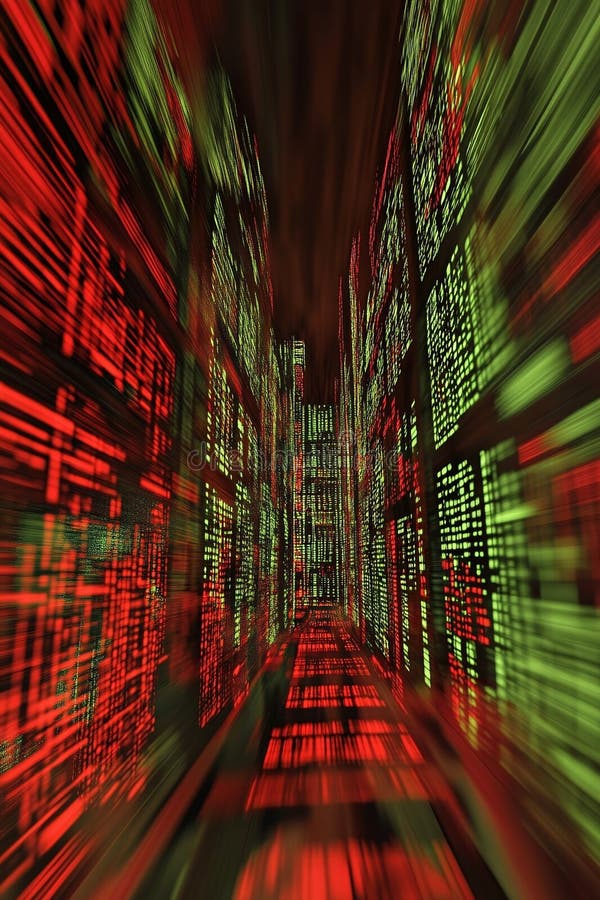 Code Blocks with Matrix Effect Stock Illustration - Illustration of ...