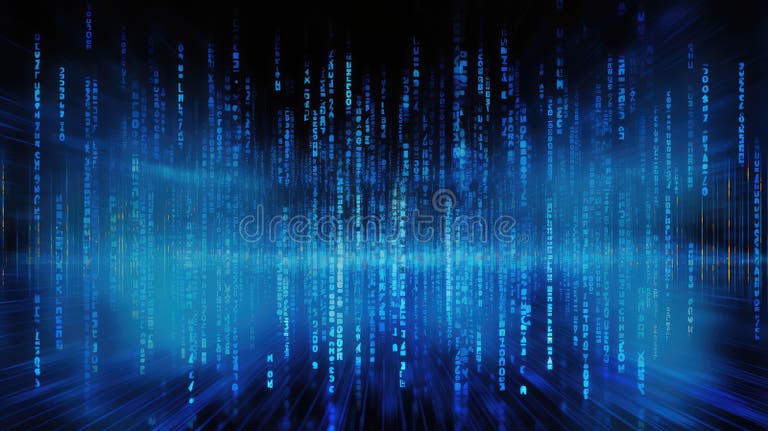 Code Blue Digital Background Stock Illustration - Illustration of ...