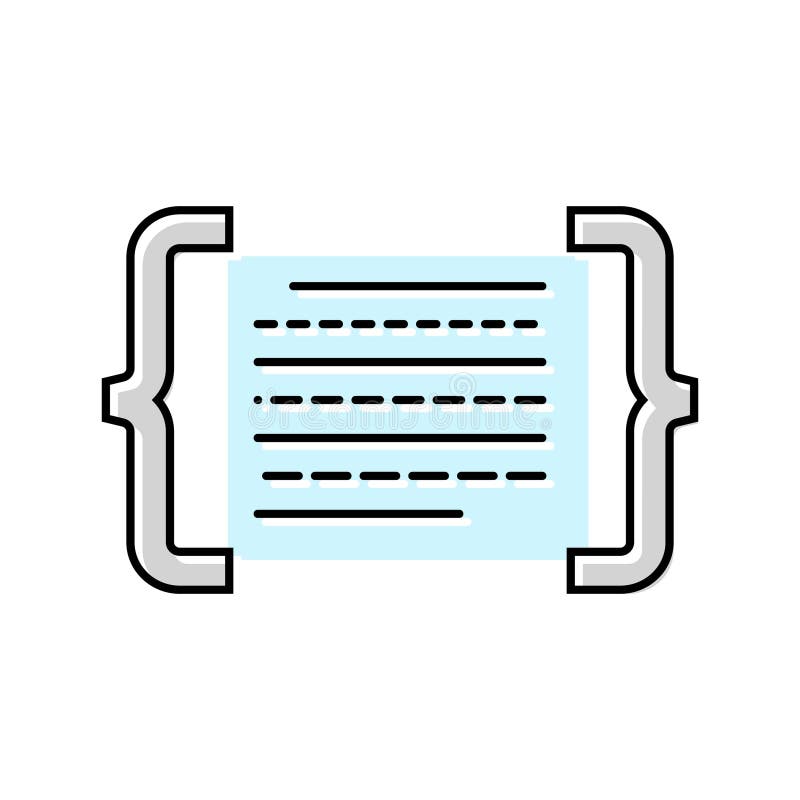 Code Brackets with Letters Nlp Color Icon Vector Illustration Stock ...