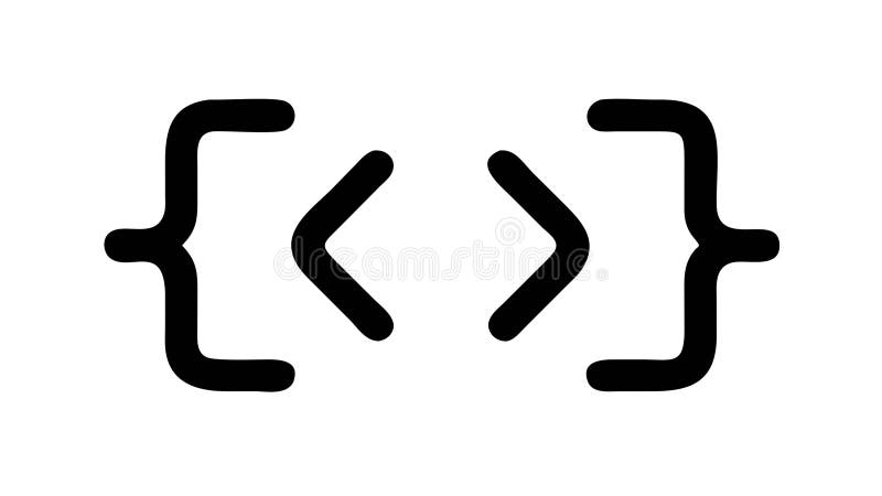 Code Brackets Symbol Abstract Programming Language Icon, Vector Design Generative AI Stock ...