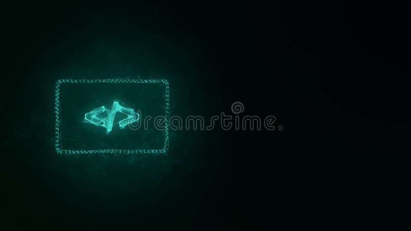 Code Browser Icon With Plexus Effect Connected Lines With Dots Illustration Stock Illustration