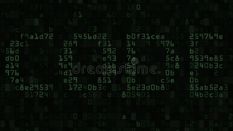 CODE Caption on the Computer Screen Made of Text and Numeric Symbols ...