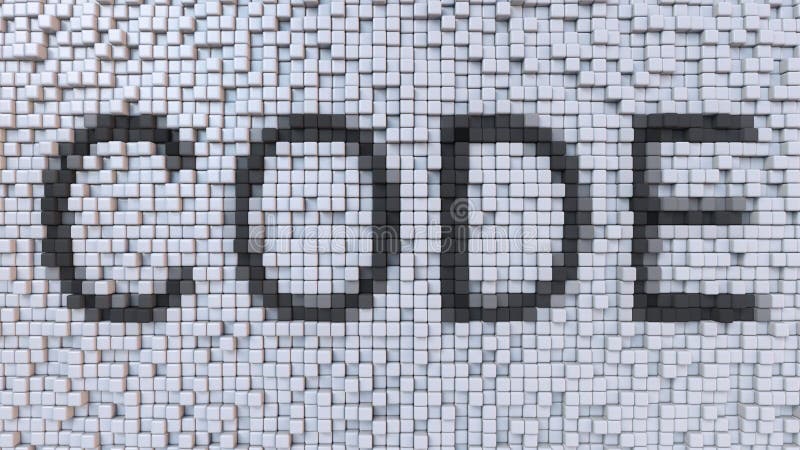 CODE Caption on Moving Pixels Motion Background, Seamless Loop ...