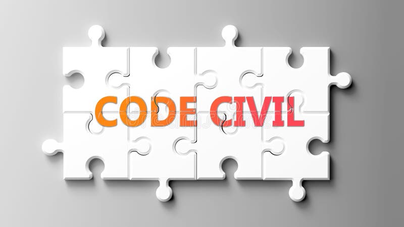 Code Civil Complex Like a Puzzle - Pictured As Word Code Civil on a ...