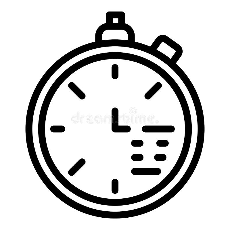 Code in the Clock Icon, Outline Style Stock Vector - Illustration of ...