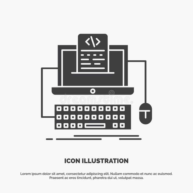 Code, Codage, Computer, Monoblock, Het Schermpictogram Glyph Vector ...
