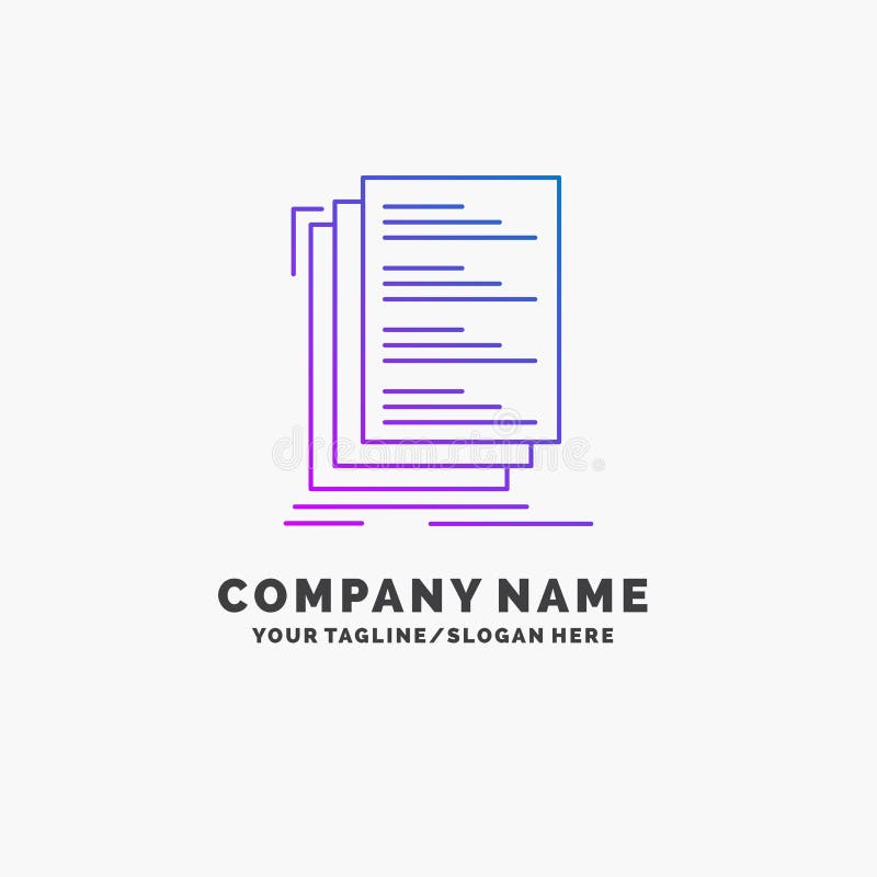 Code, Coding, Compile, Files, List Purple Business Logo Template. Place ...