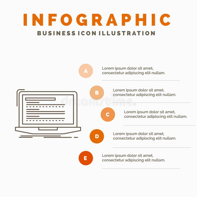 Laptop Infographics with Isometric Style and 5 Point Bullets ...